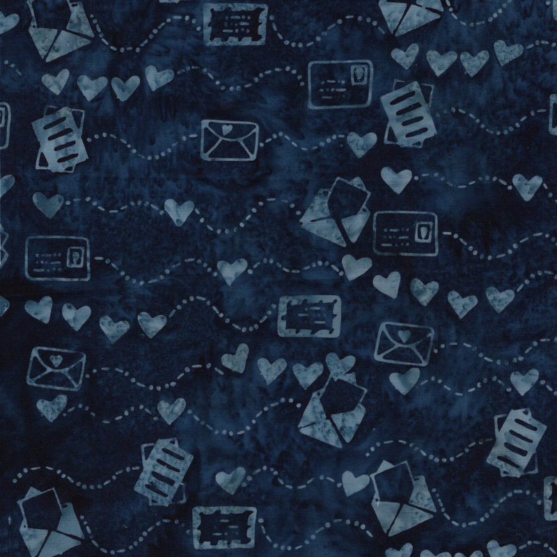PREORDER: Island Batik – IB 522506585 – Blue Navy Air Mail Love ...